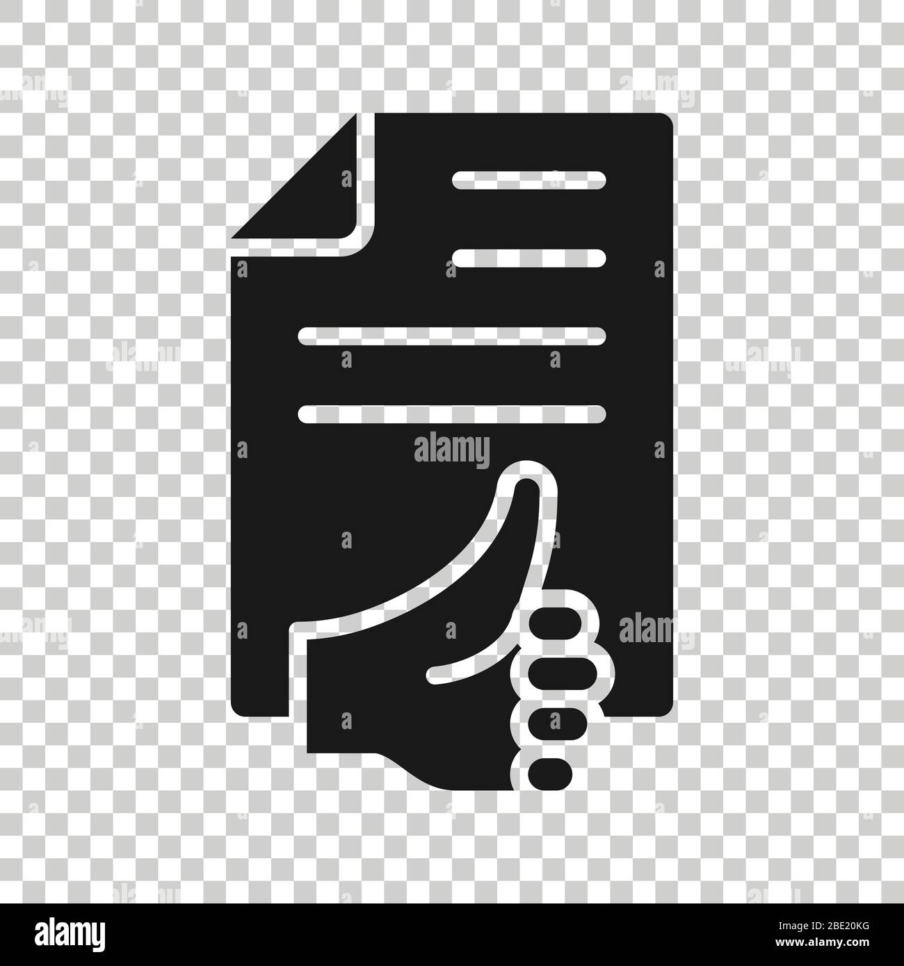 People hand with check mark icon in flat style. Accept vector ...