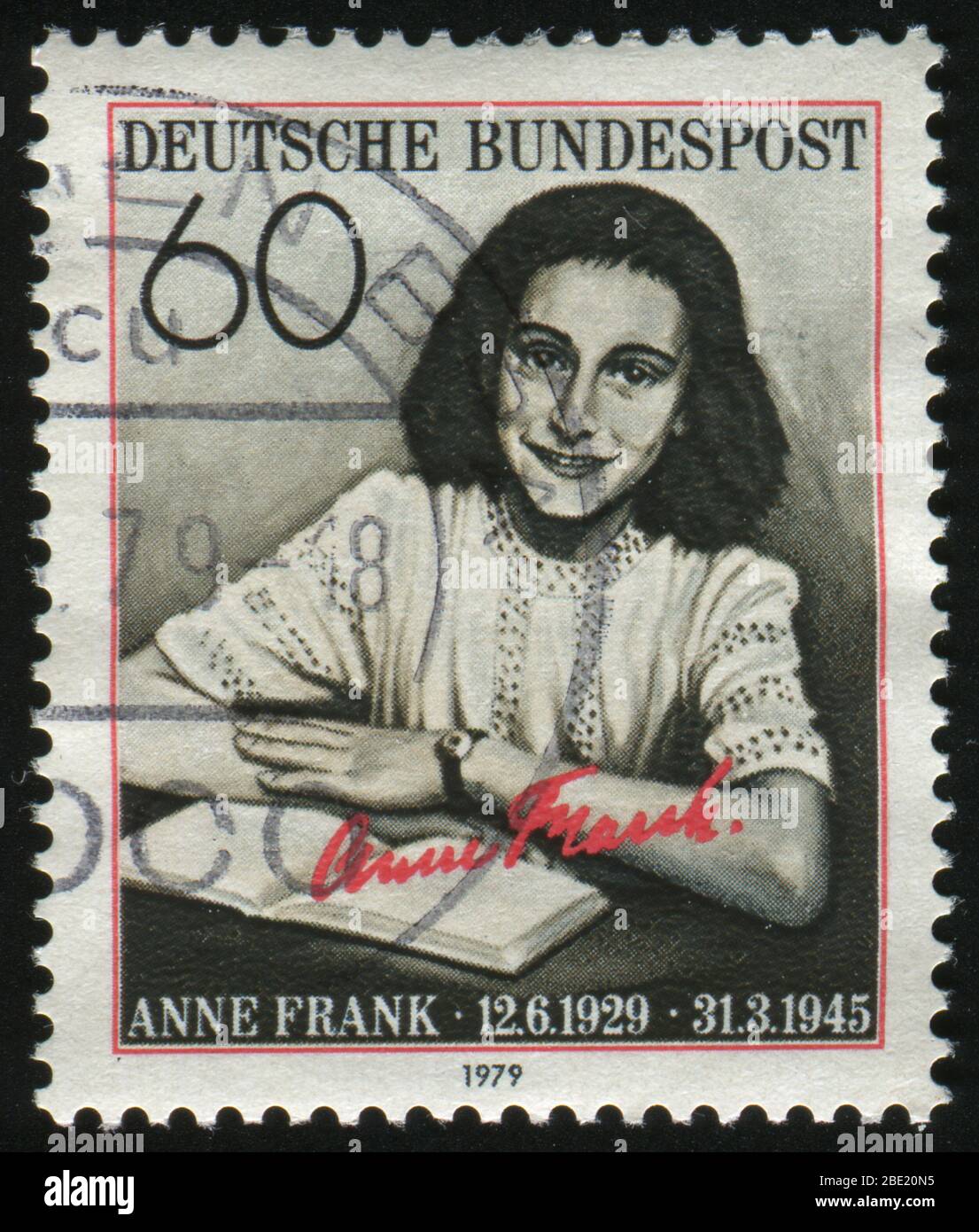 GERMANY- CIRCA 1979: stamp printed by Germany, shows Anne Frank, Nazi ...