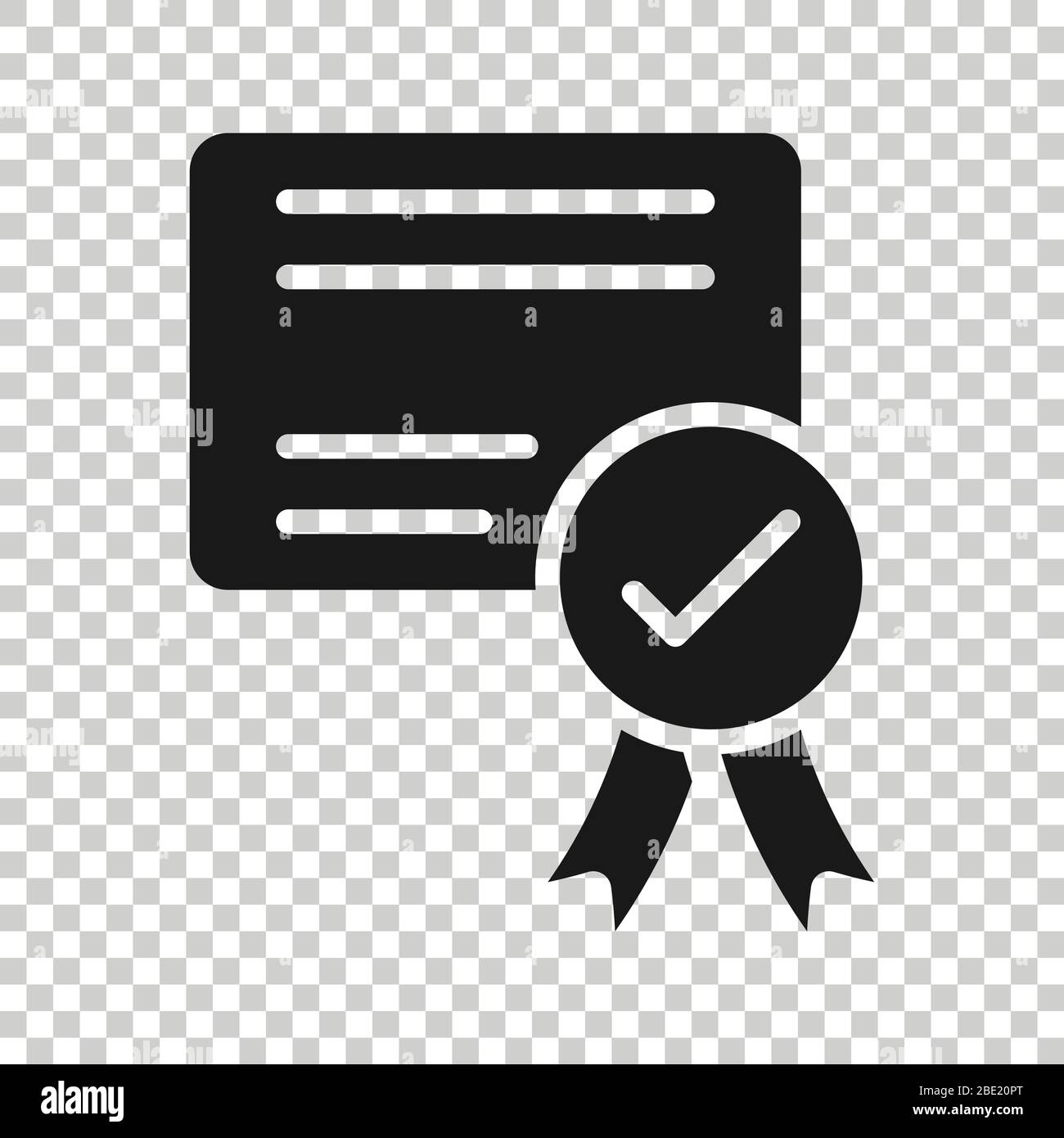 Approve certificate icon in flat style. Document check mark vector ...
