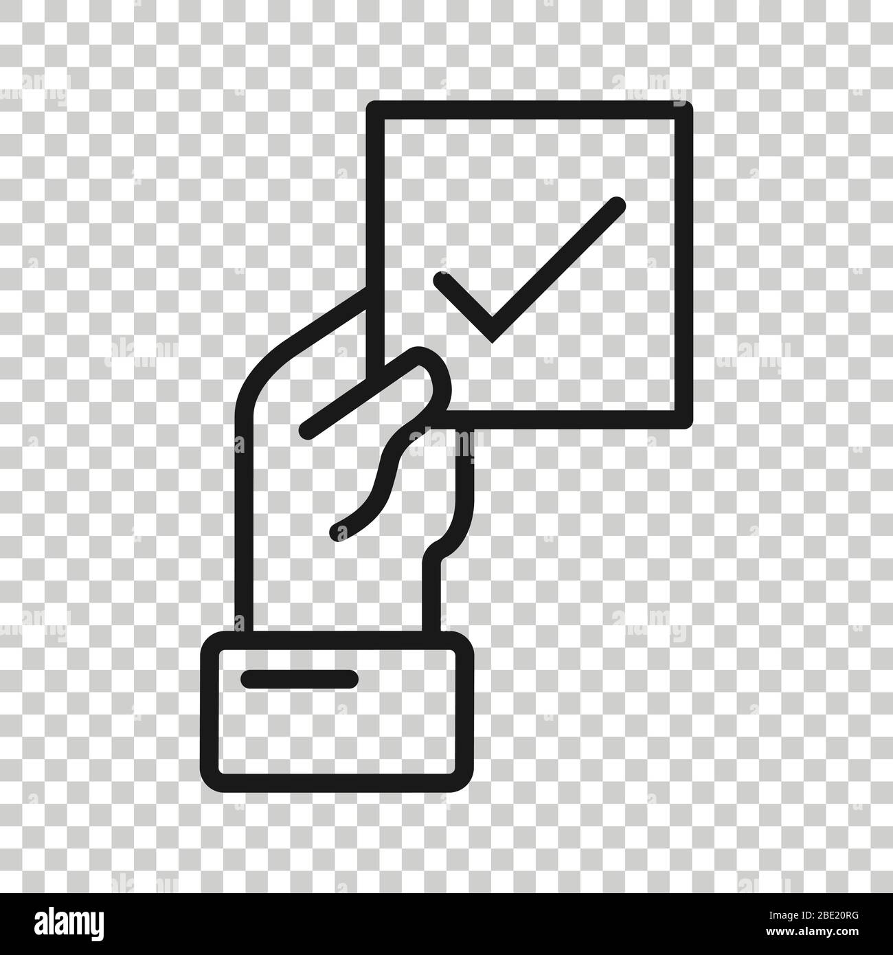 People hand with check mark icon in flat style. Accept vector ...