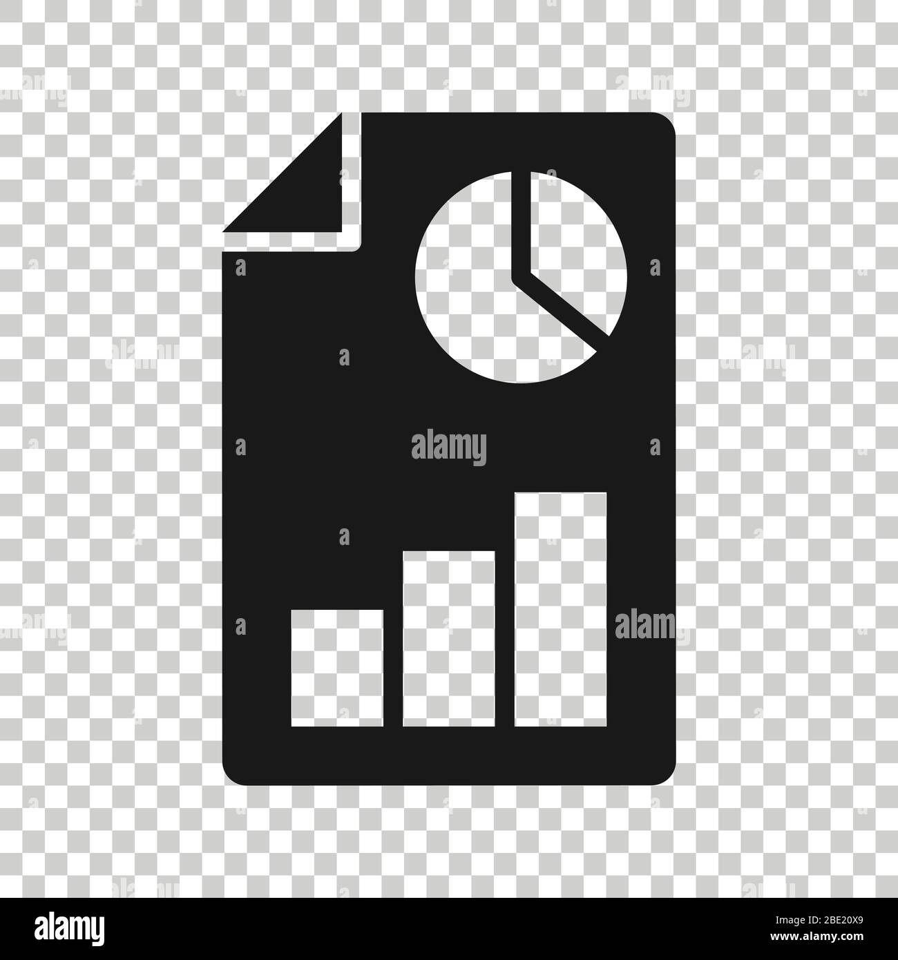 Financial statement icon in flat style. Document vector illustration on ...