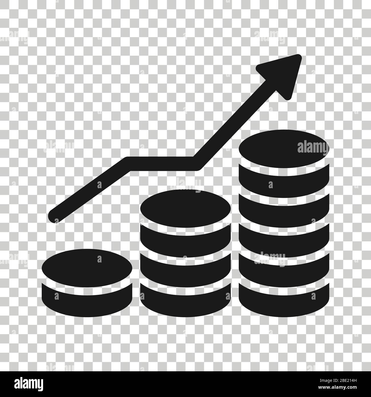 Income rate increase icon in flat style. Finance performance vector ...