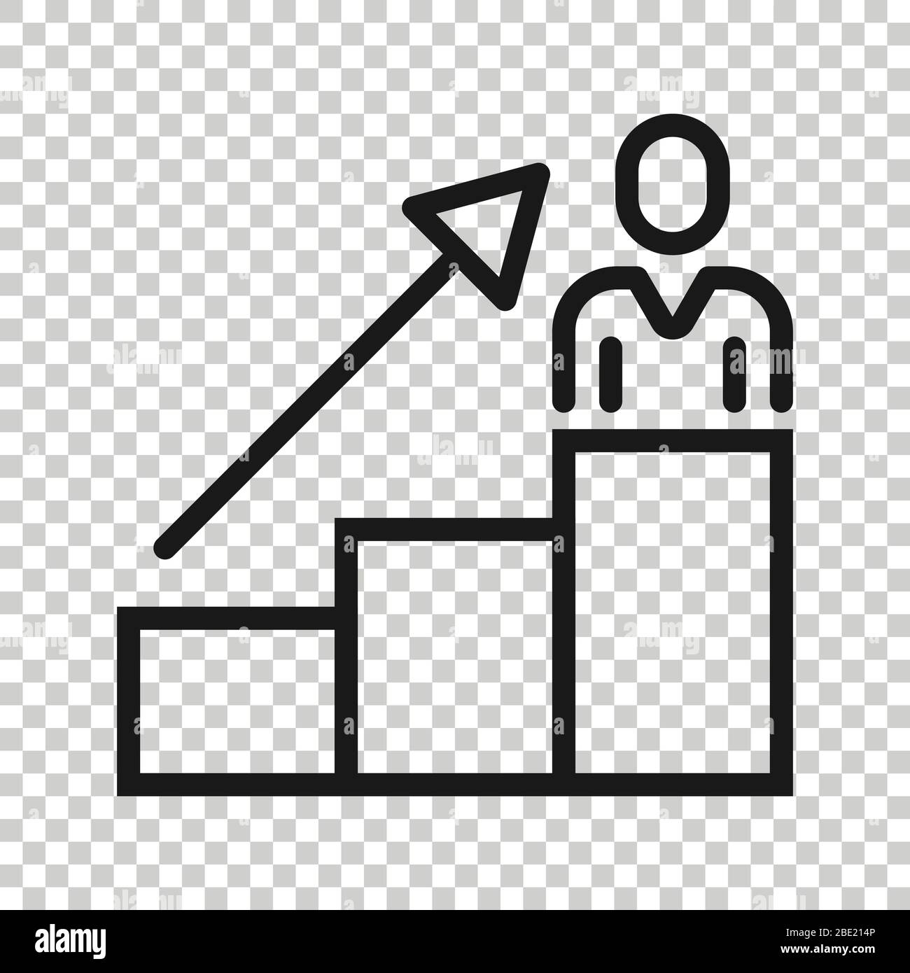 People with growth arrow icon in flat style. Work strategy vector ...