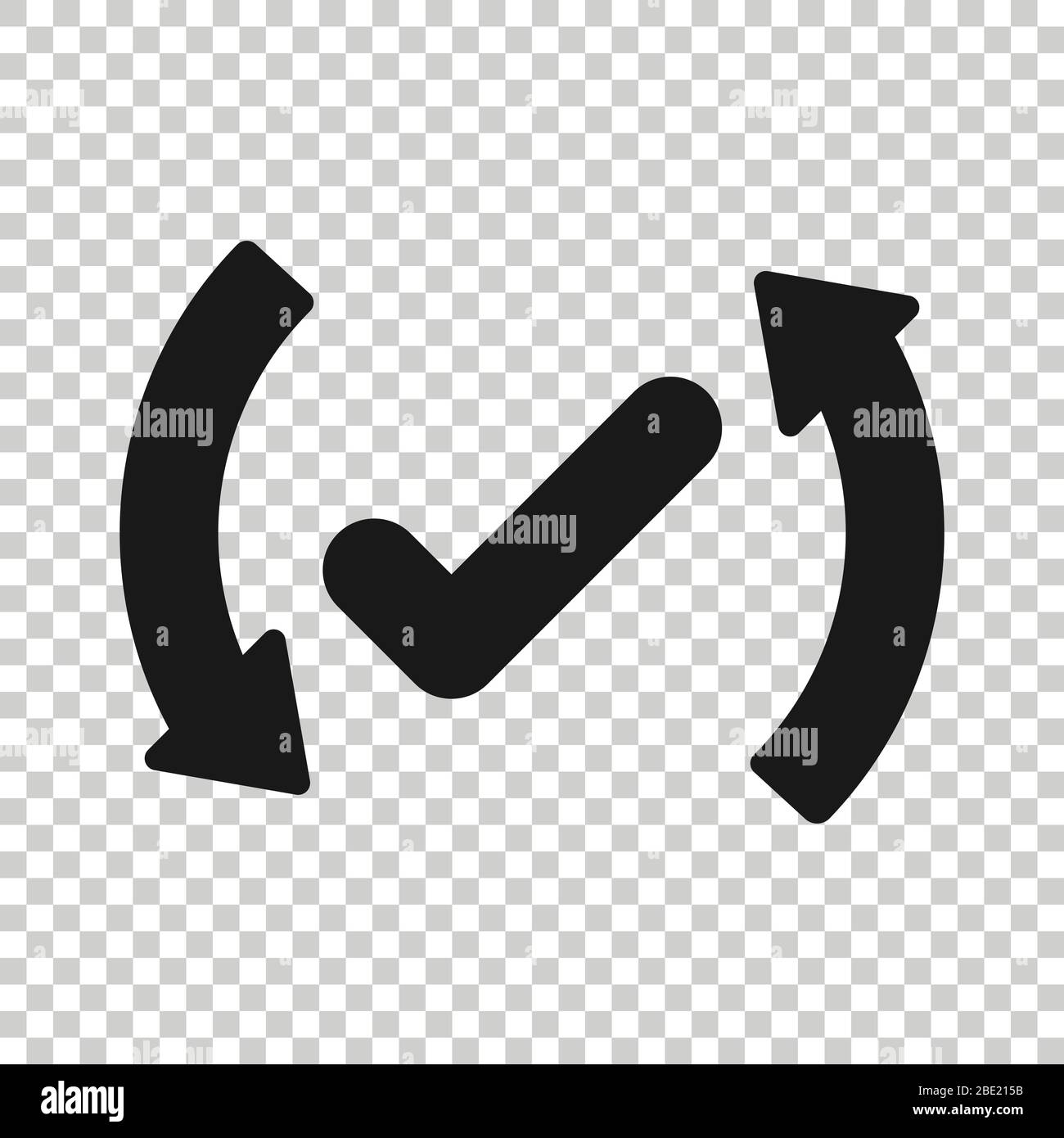 Check mark sign icon in flat style. Confirm button vector illustration ...