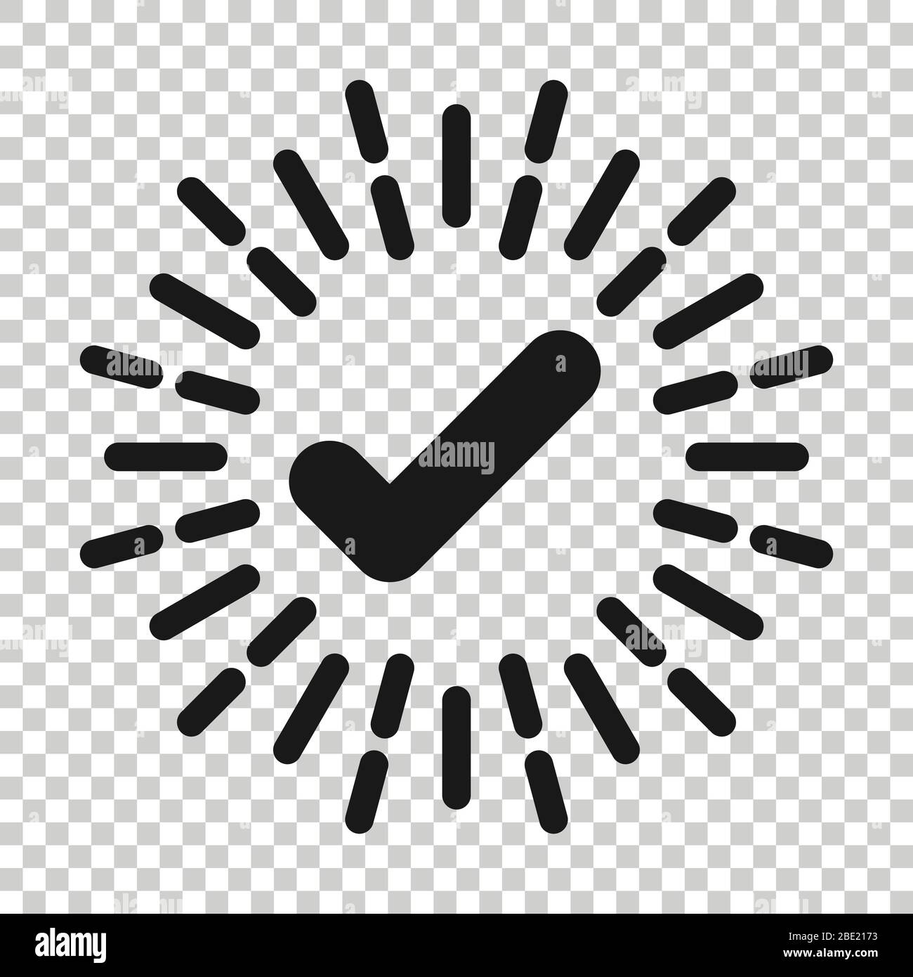 Check mark sign icon in flat style. Confirm button vector illustration ...