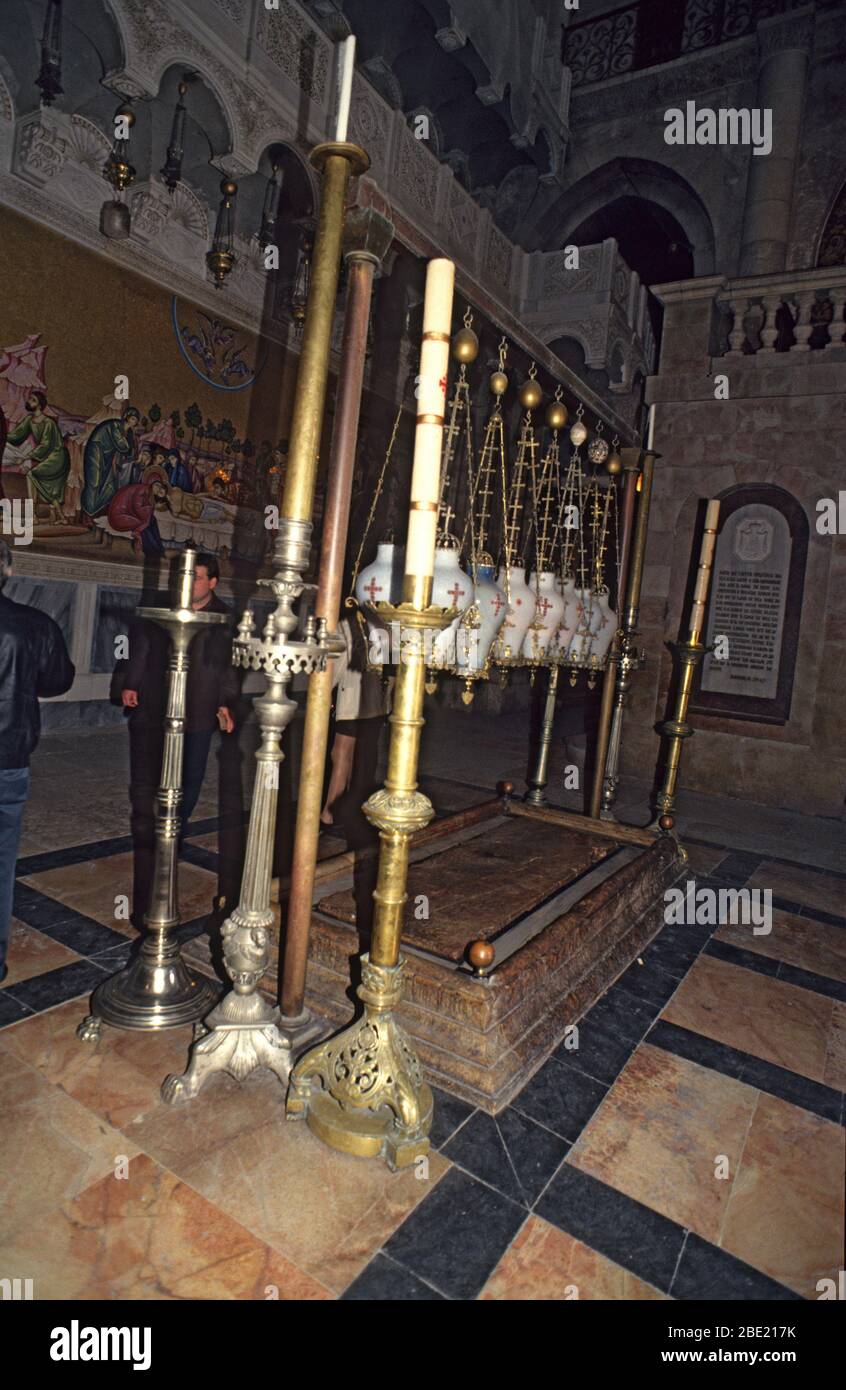 Israel, Jerusalem Old City, the Stone of Anointing at the Church of the ...