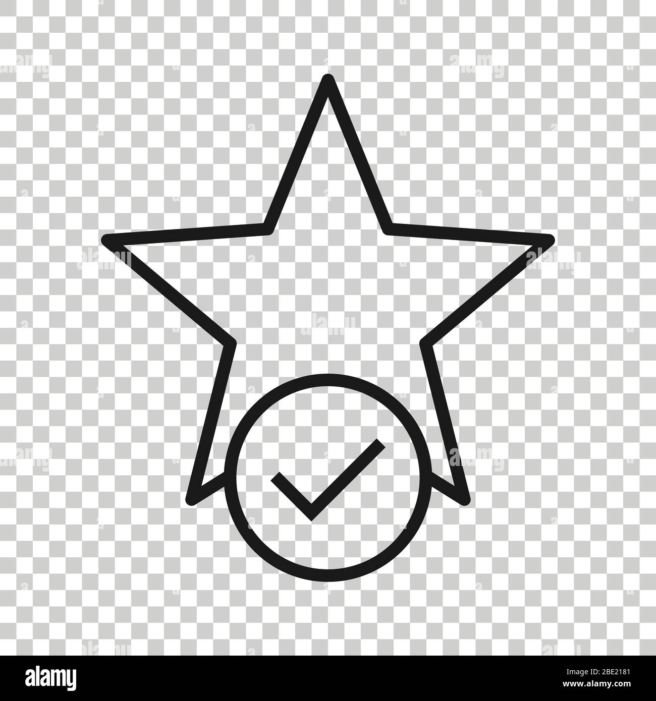Check mark with star icon in flat style. Add to favorite vector ...