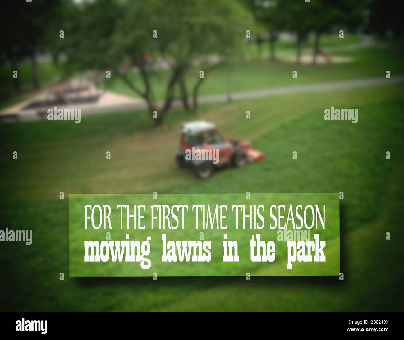 For the first time this season, mowing lawns in the park. Motivation ...