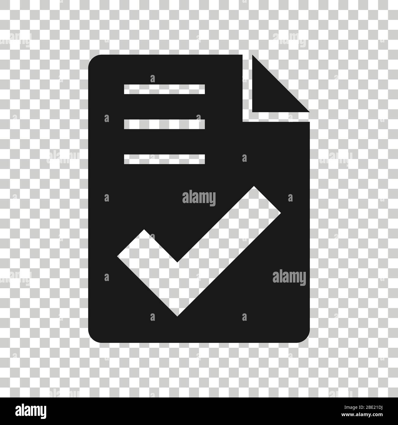 Document checklist icon in flat style. Report vector illustration on ...