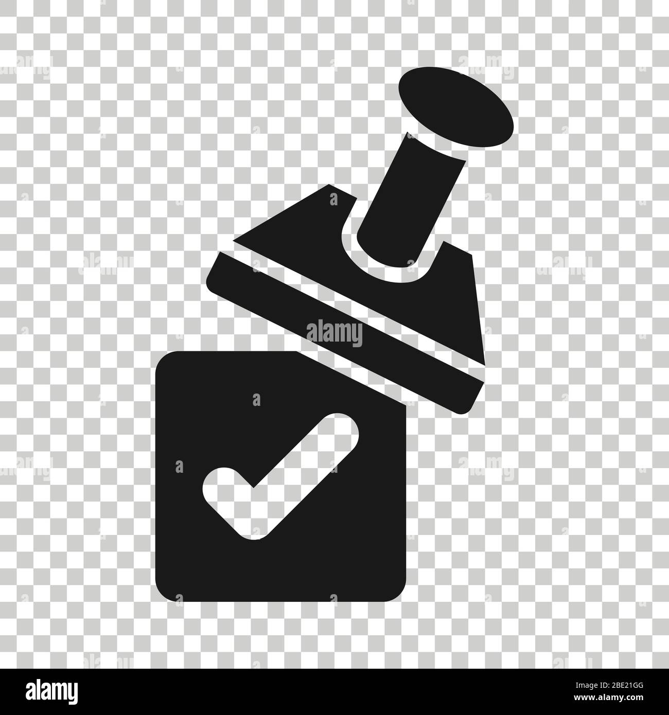Approve stamp icon in flat style. Accept check mark vector illustration ...