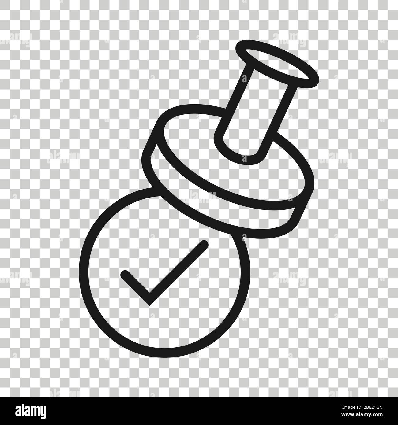 Approve stamp icon in flat style. Accept check mark vector illustration ...