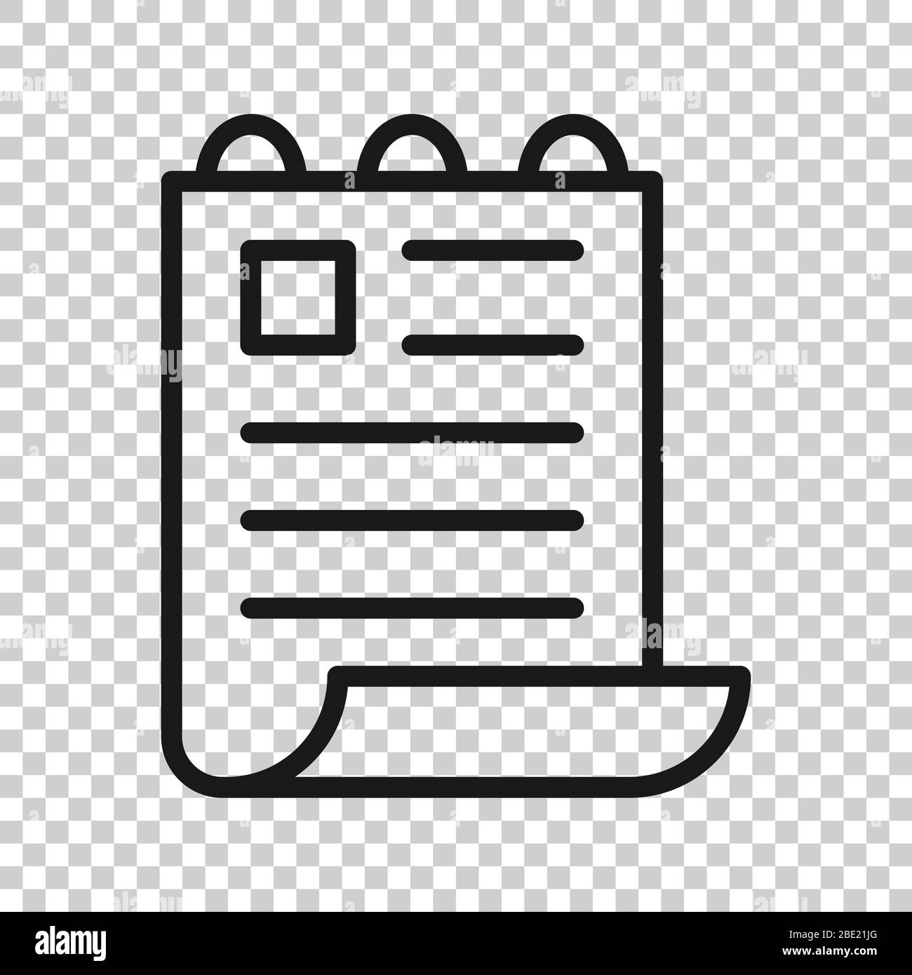 Document note icon in flat style. Paper sheet vector illustration on ...