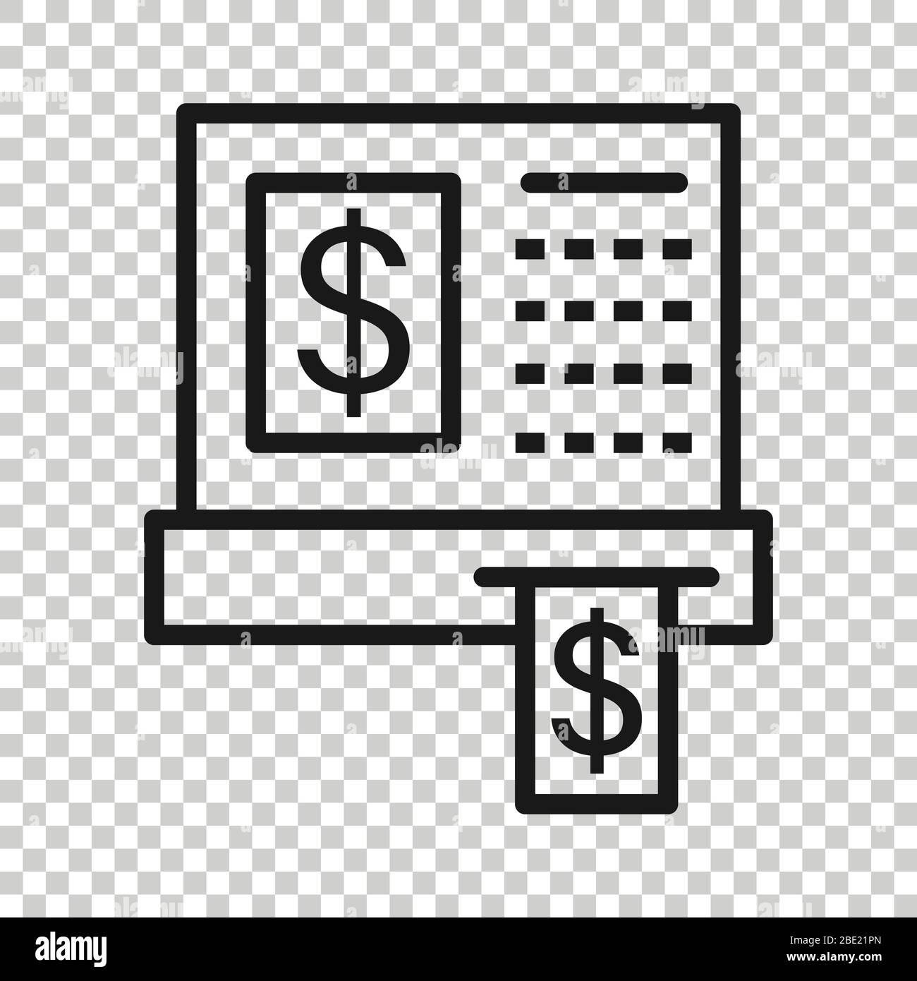 Cash register icon in flat style. Check machine vector illustration on ...
