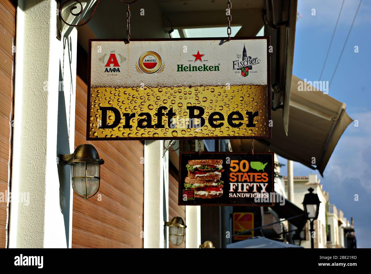 Local fast food restaurant preparing for the afternoon opening Stock ...