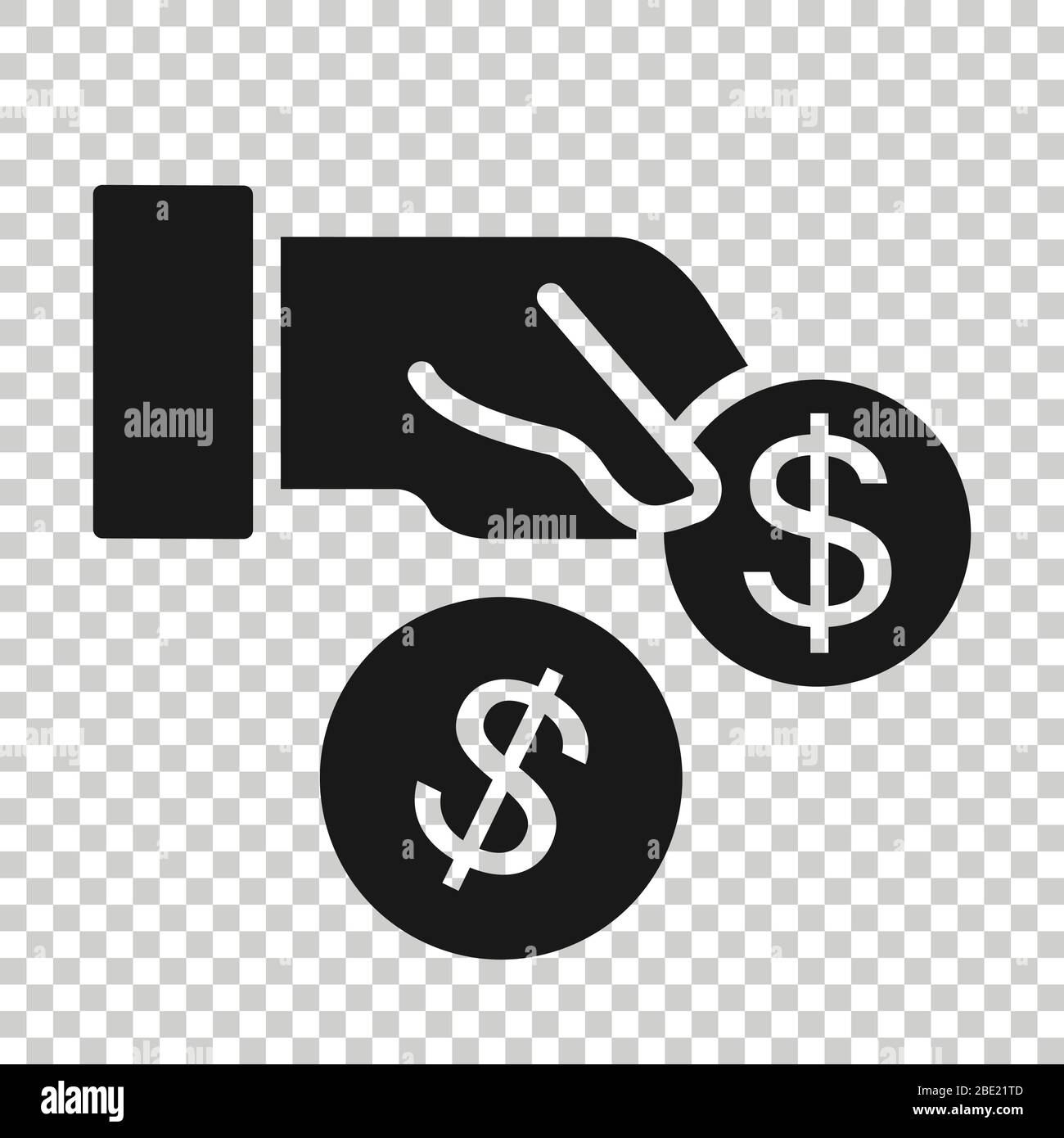 Remuneration icon in flat style. Money in hand vector illustration on ...