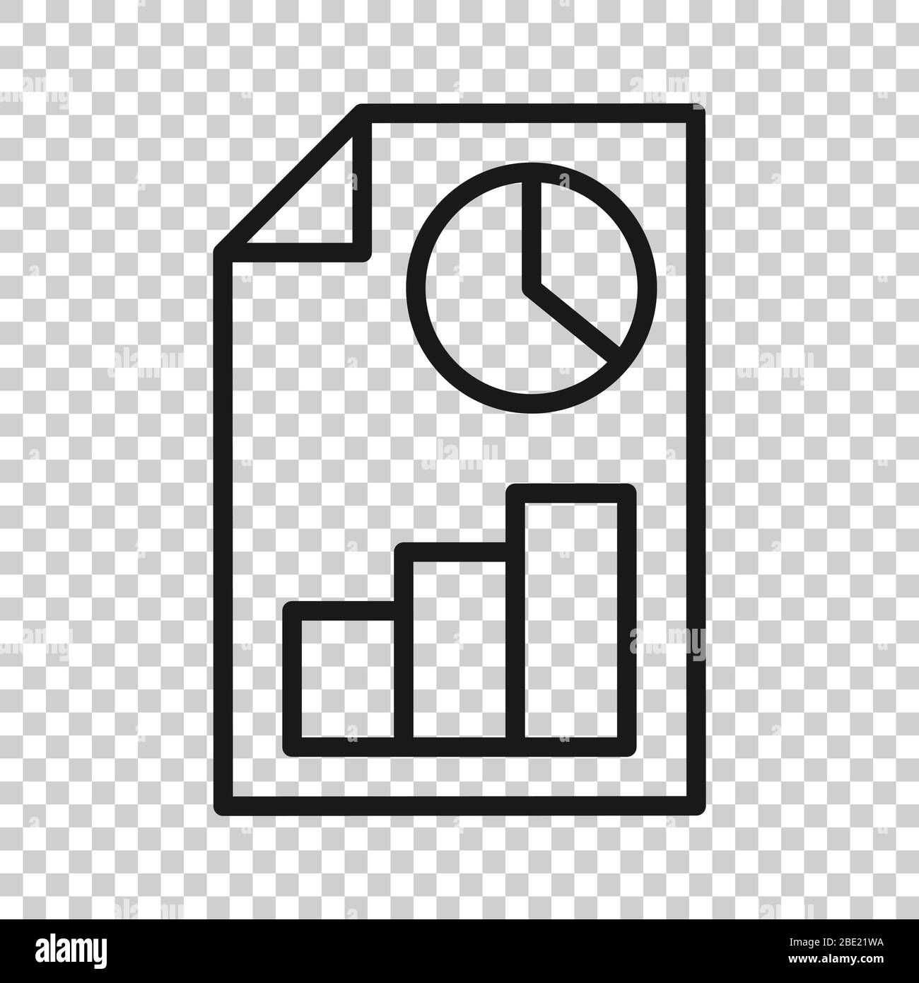 Financial statement icon in flat style. Document vector illustration on ...