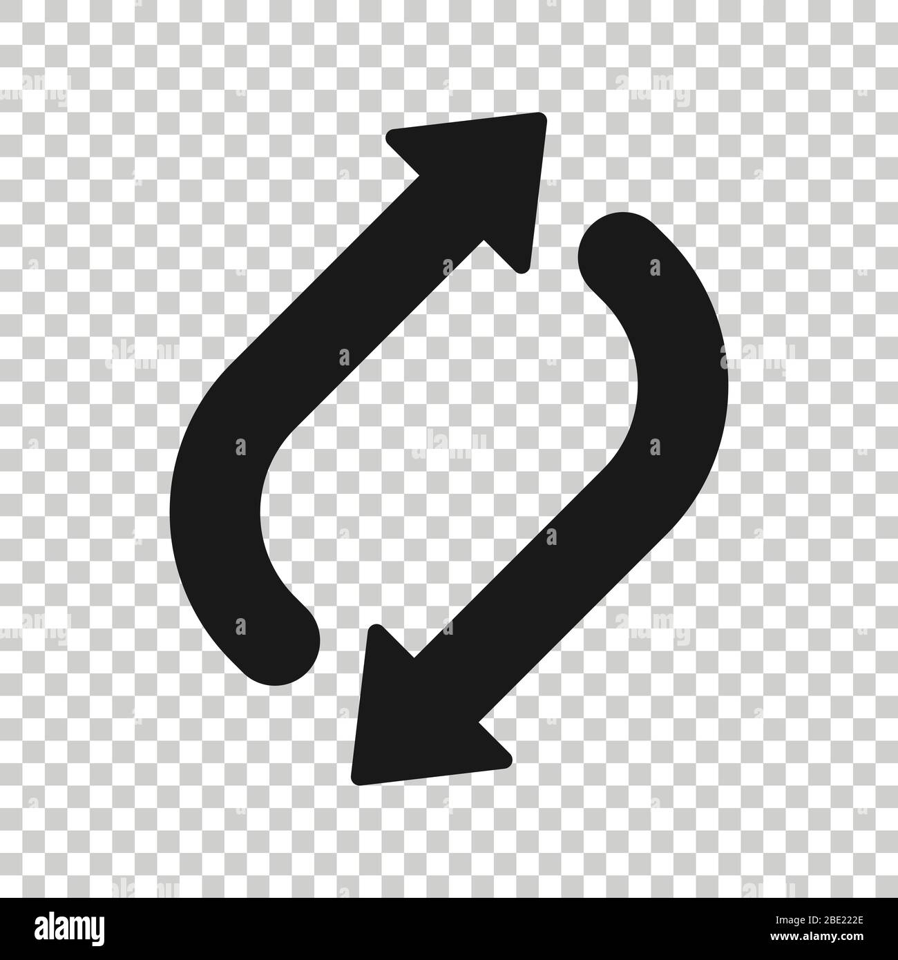 Arrow rotation icon in flat style. Sync action vector illustration on white isolated background ...