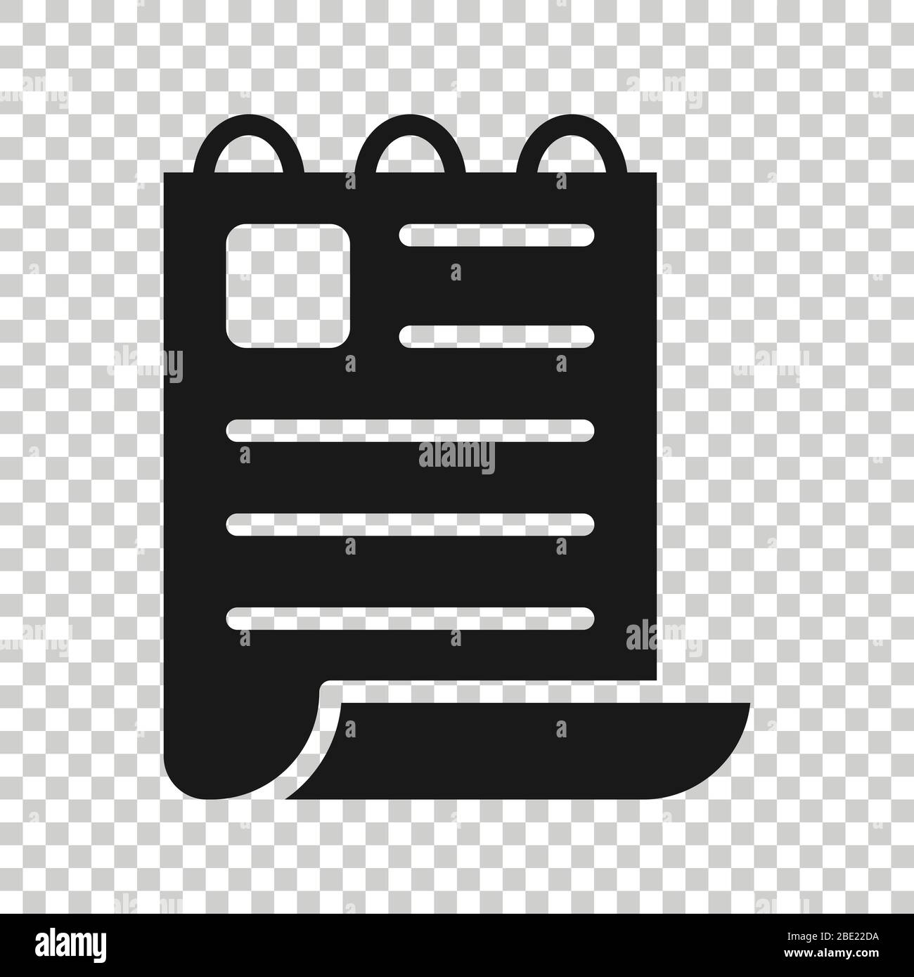 Document note icon in flat style. Paper sheet vector illustration on ...