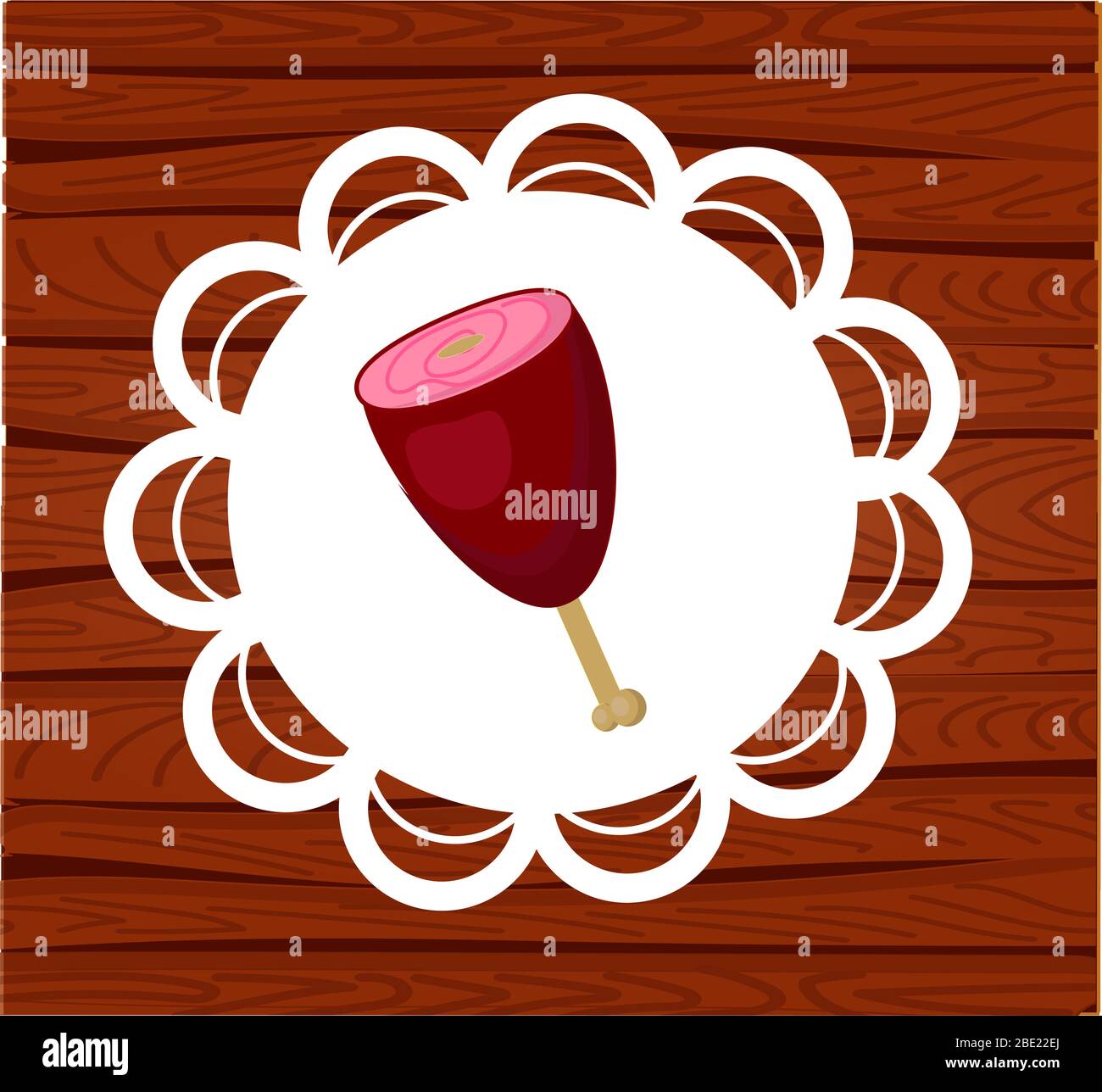 Roast pork knuckle icon in flat style isolated on white background ...