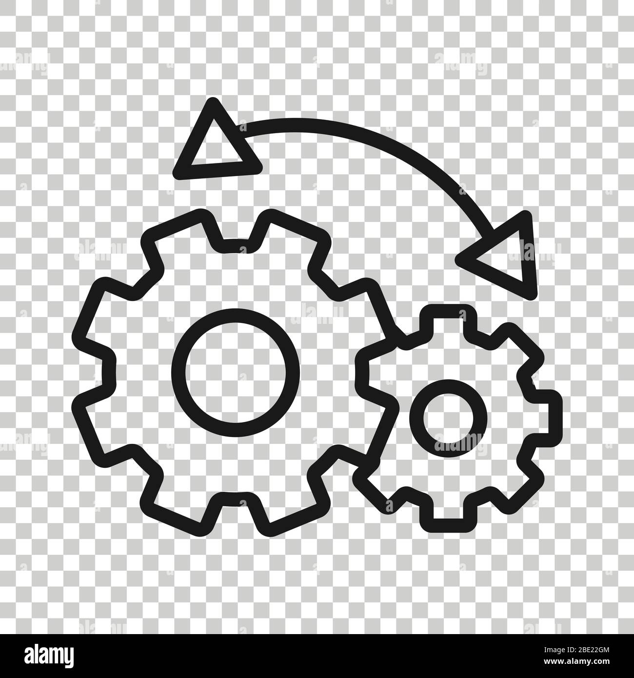 Workflow icon in flat style. Gear effective vector illustration on ...