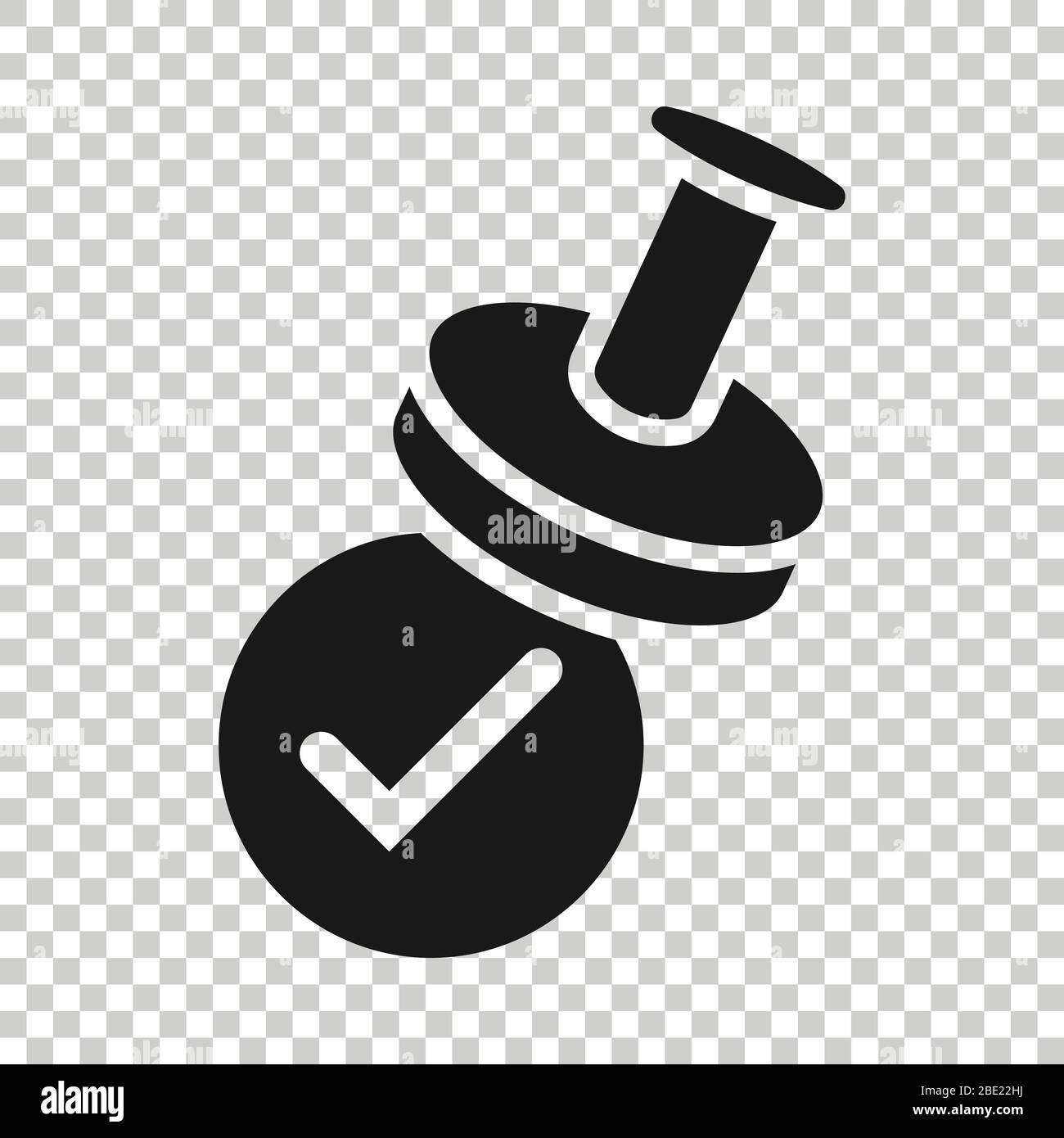 Approve stamp icon in flat style. Accept check mark vector illustration ...