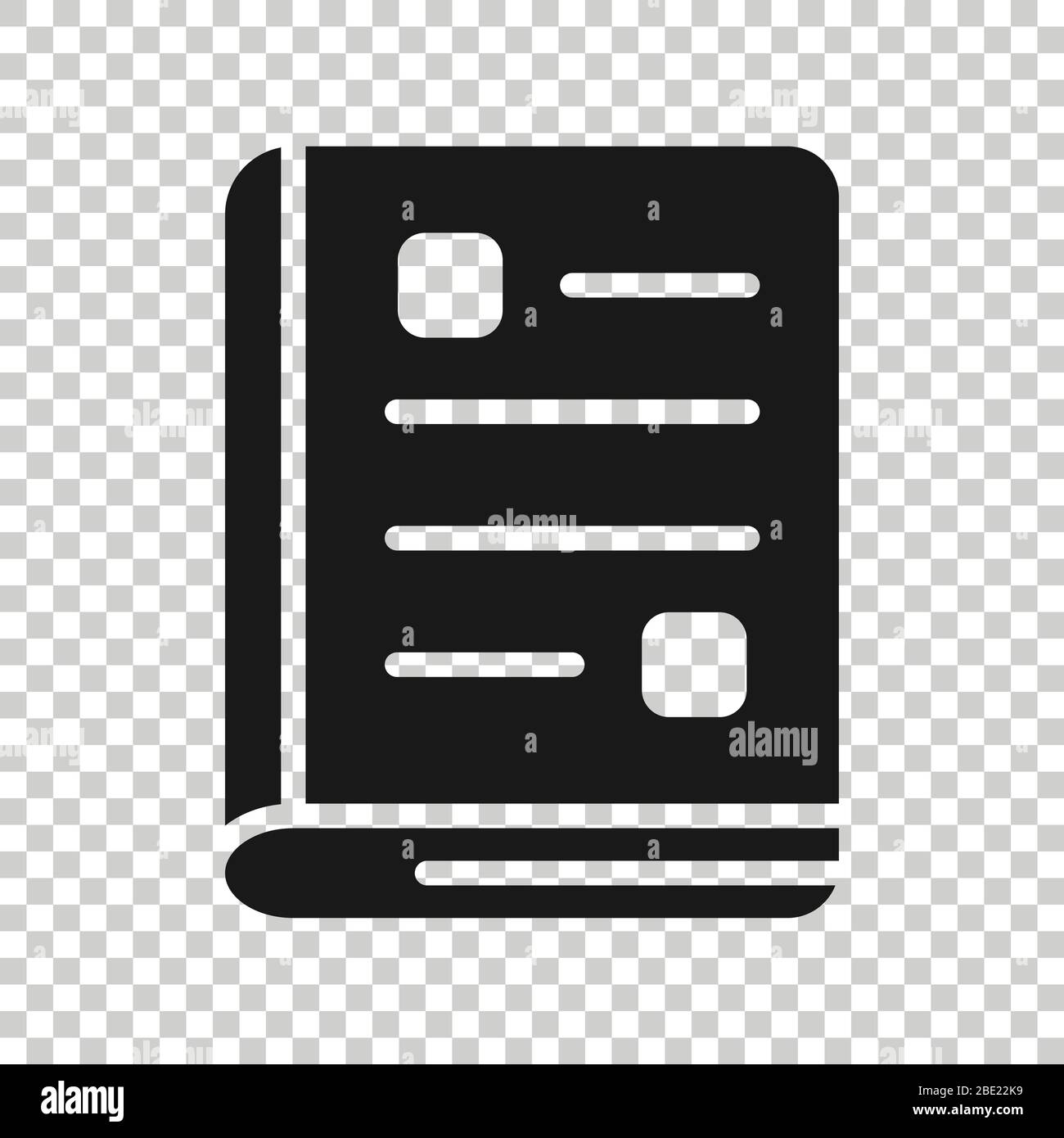 Document book icon in flat style. Paper sheet vector illustration on ...