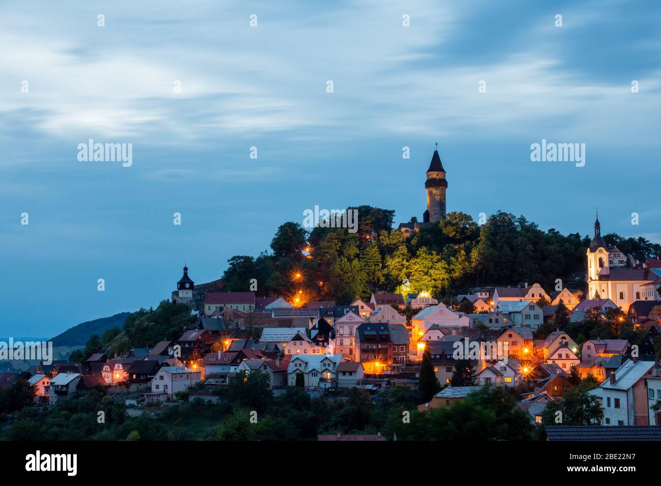 Stramberk town at the evening with tower Stock Photo - Alamy