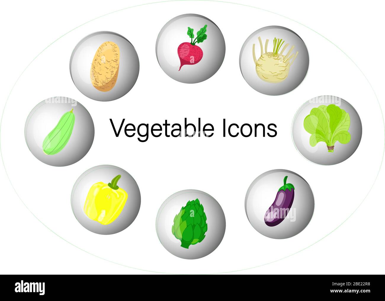 Flat Design Icons For Vegetables. Vector illustration eps10 Stock ...