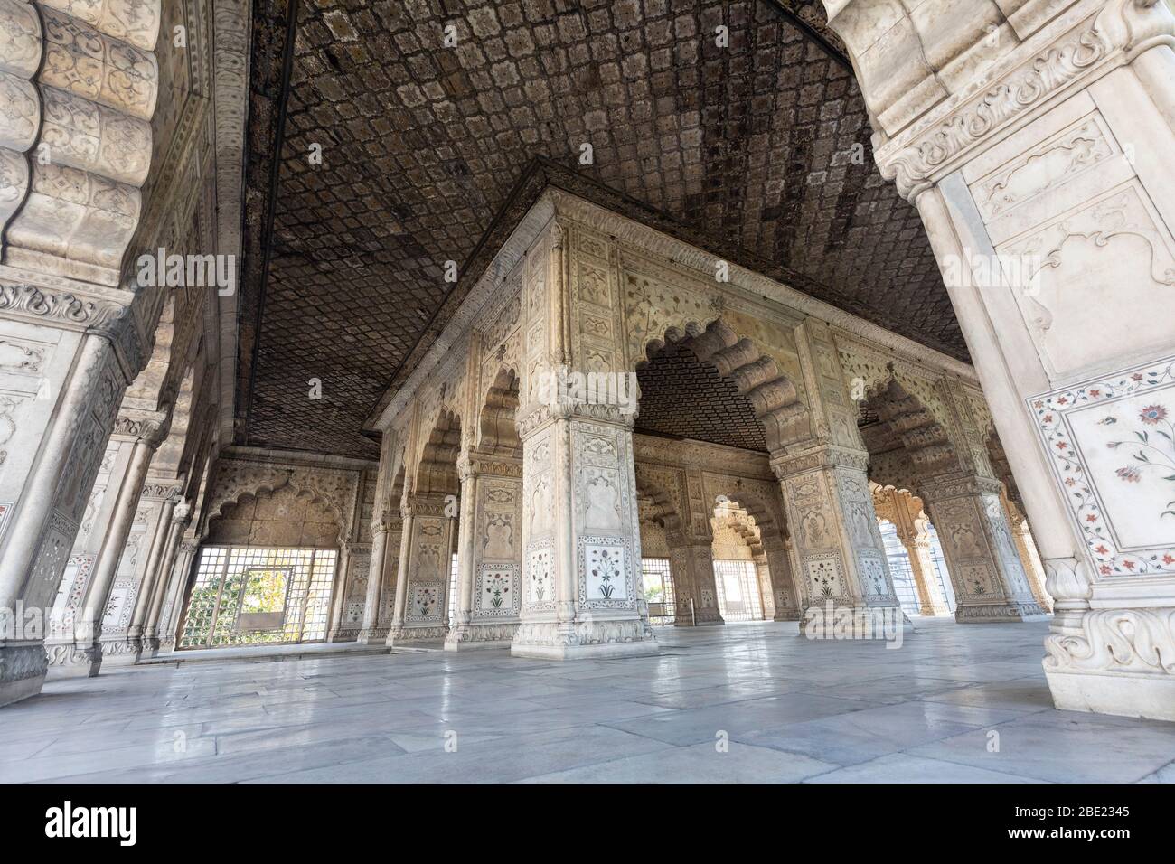 View of Mughal era buildings inside the famous Red Fort in New Delhi ...
