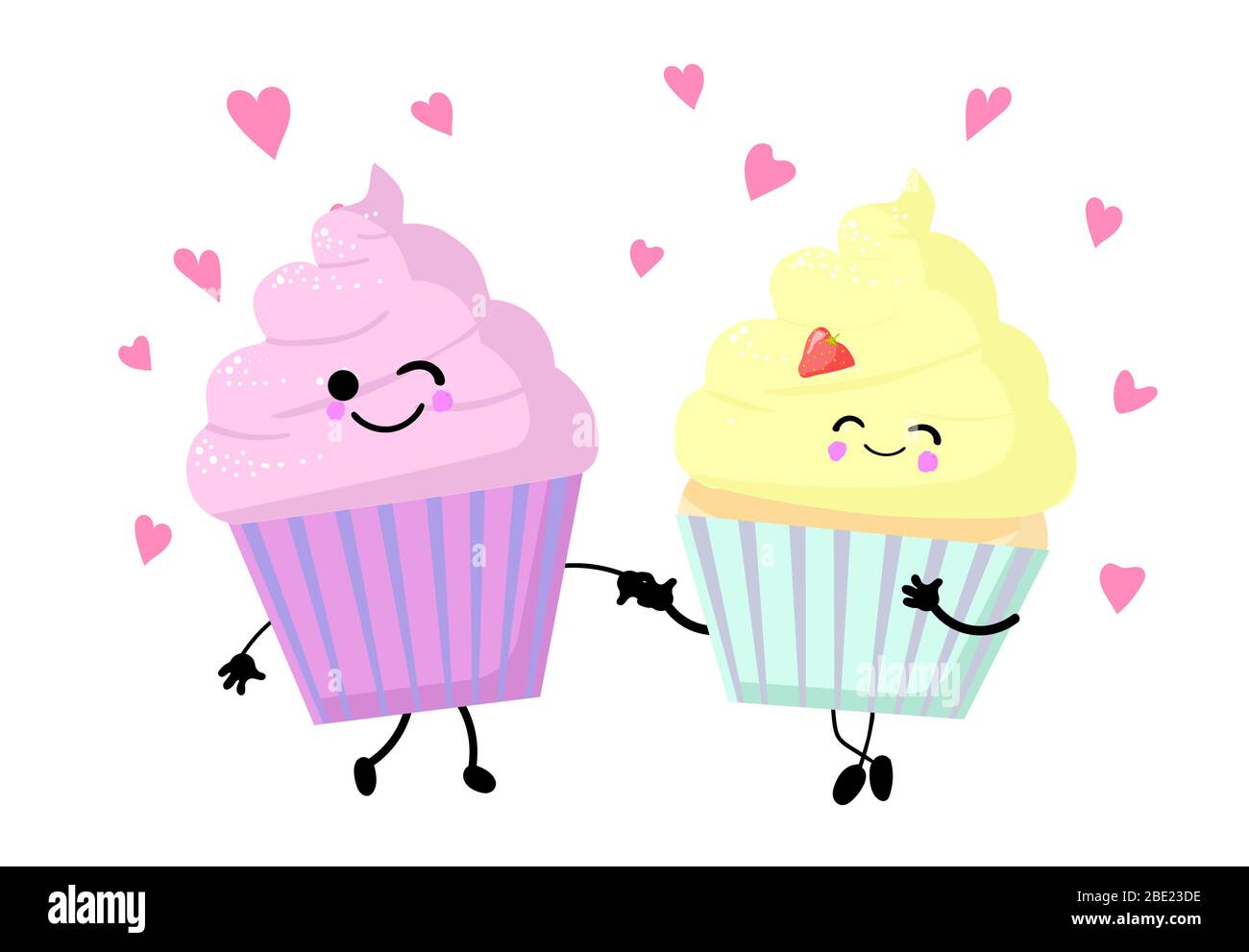 Vector illustration of various cartoon style pieces of cake Stock ...
