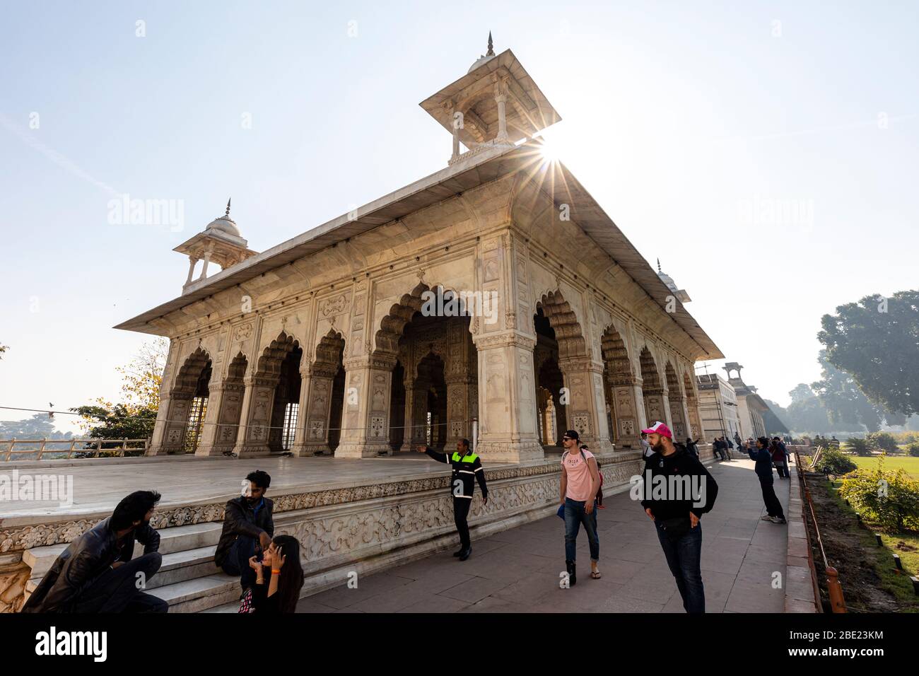 View of Mughal era buildings inside the famous Red Fort in New Delhi ...