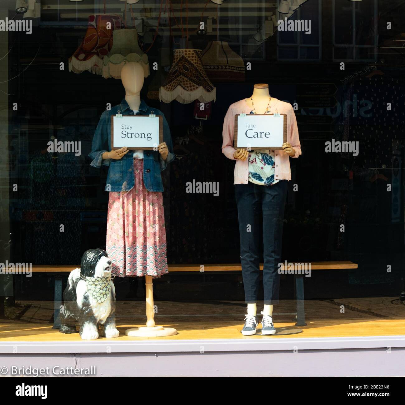 Encouraging messages displayed on White Stuff shop display dummies ...