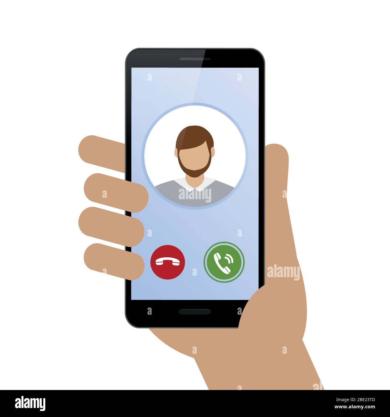 person calling with smartphone avatar isolated on white background ...