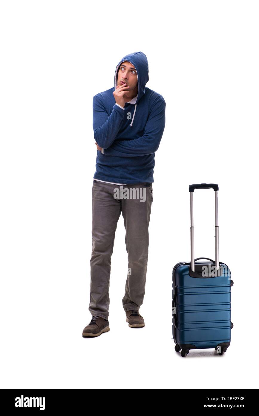 Young male bandit isolated on white background Stock Photo - Alamy