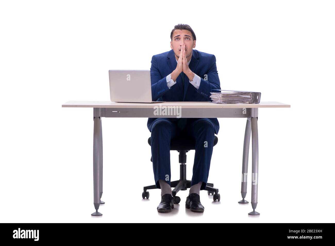 The employee working isolated on white background Stock Photo - Alamy