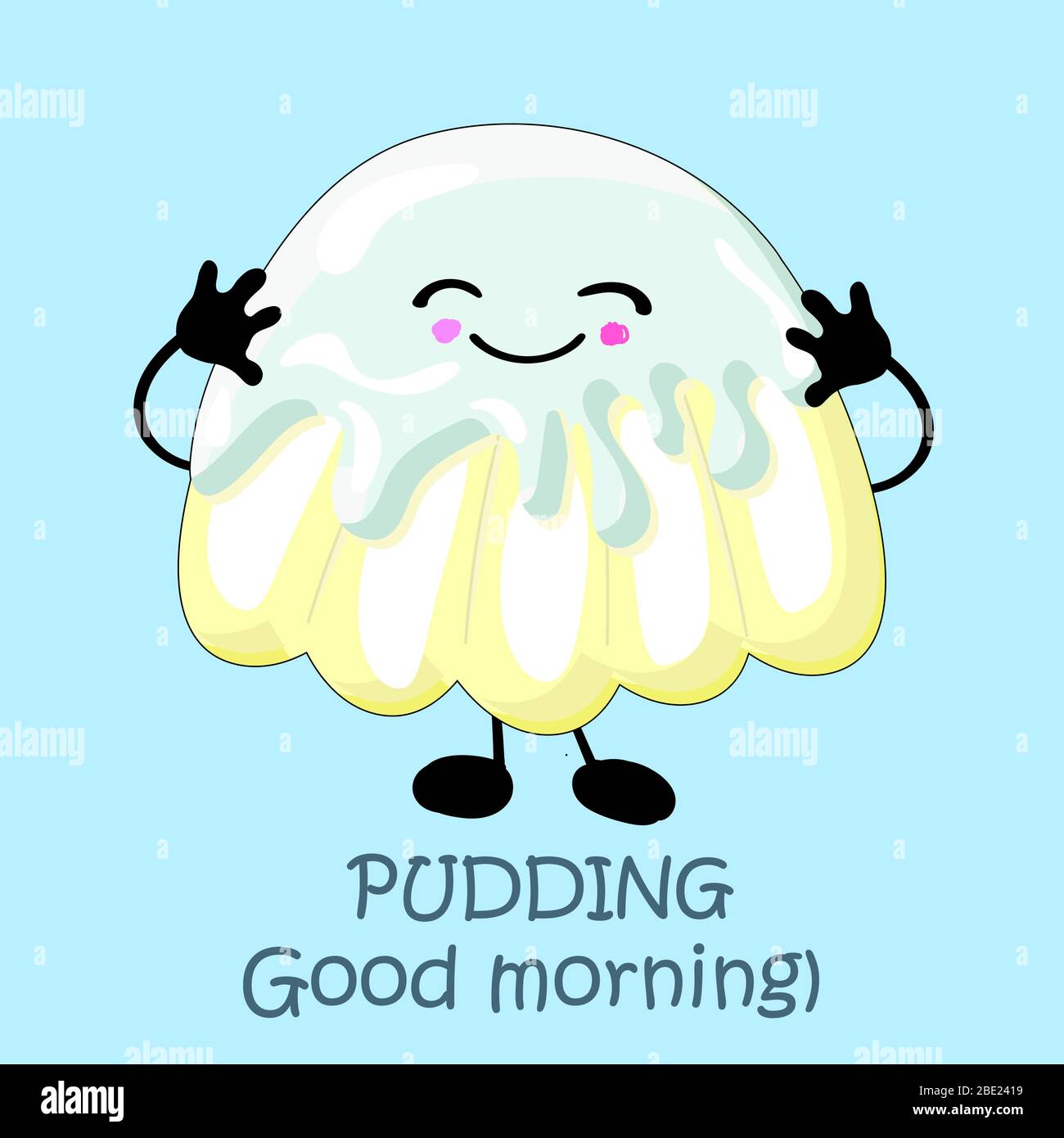 Cartoon illustration christmas cake pudding hi-res stock photography ...