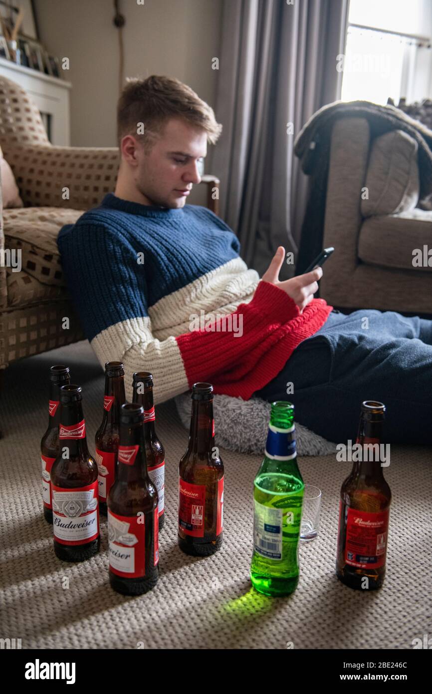 Teenager drinking boy alcohol hi-res stock photography and images - Alamy