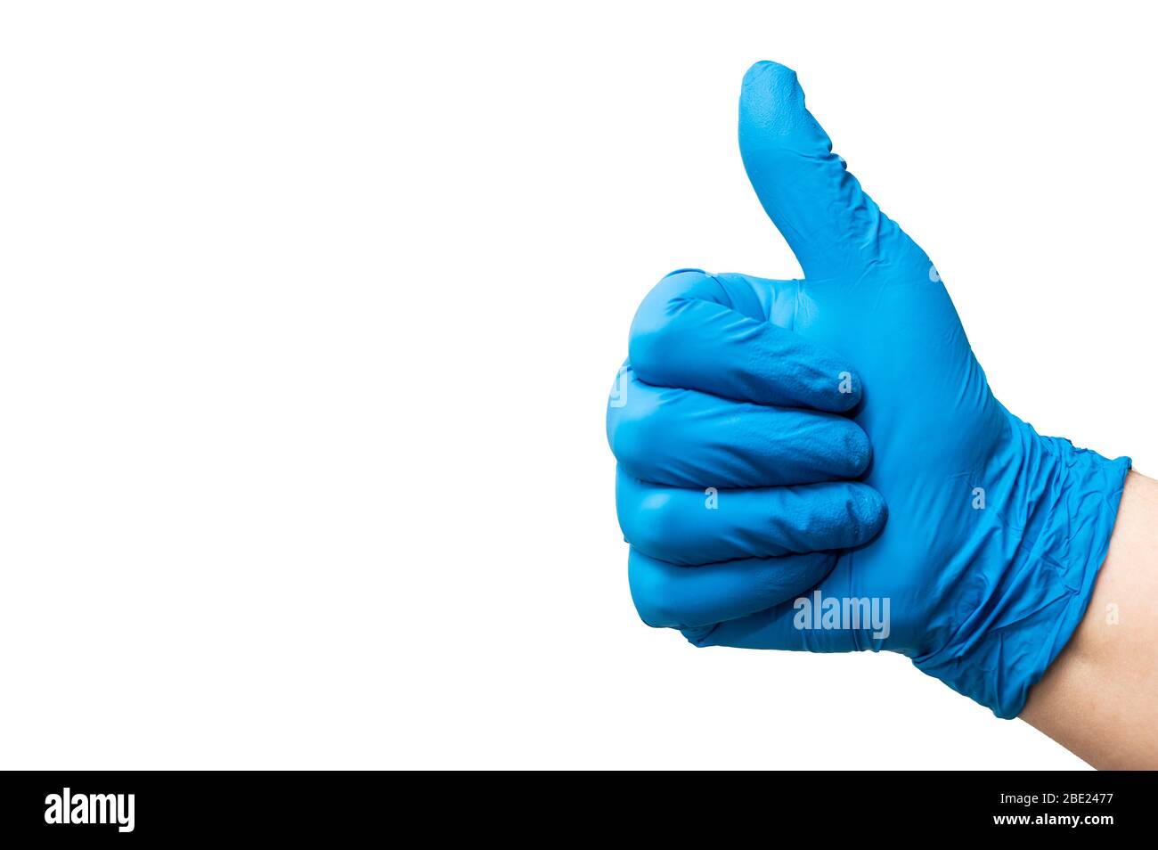 Hand of a nurse with glove making ok sign. Healing concept Stock Photo ...
