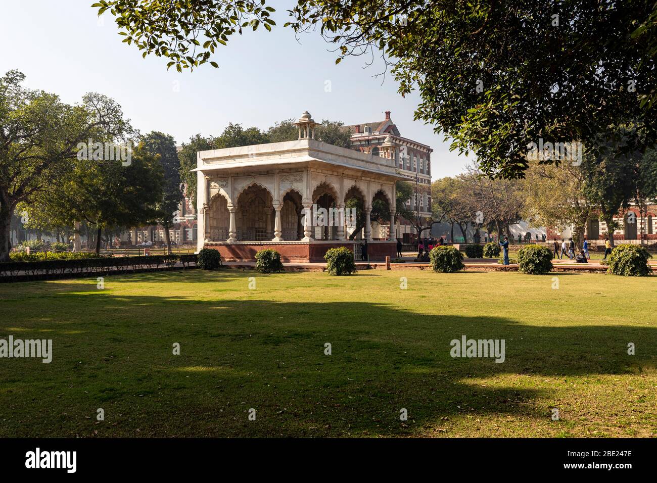 View of Mughal era buildings inside the famous Red Fort in New Delhi ...