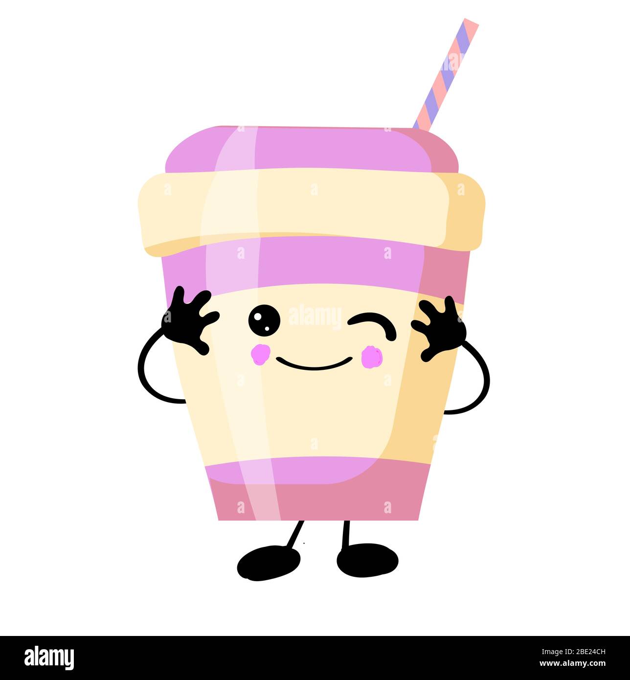 milkshake with eyes and a smile on a white background Stock Vector ...