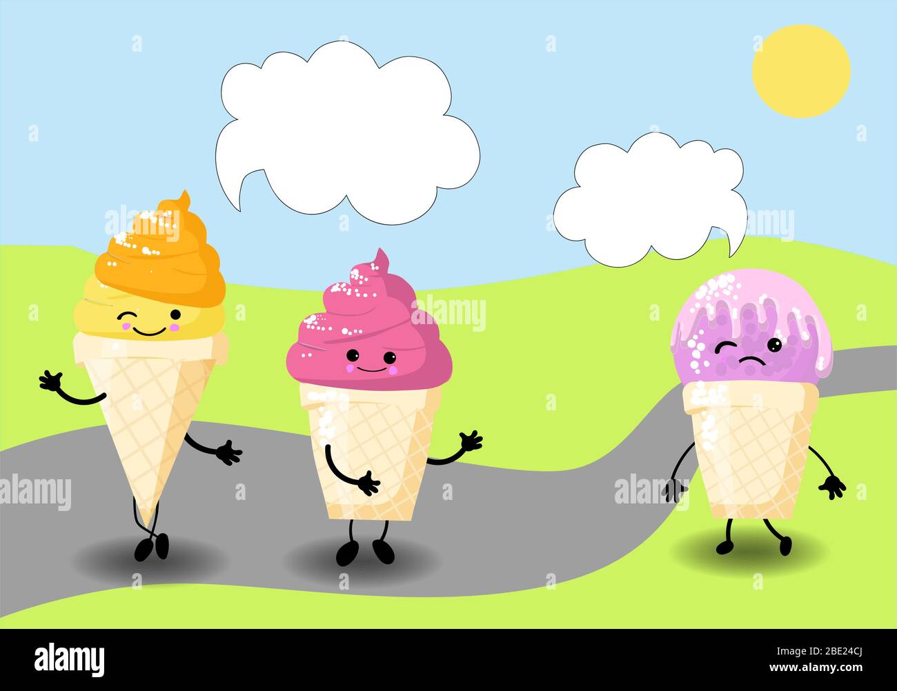 Sun melts ice cream Stock Vector Images - Alamy
