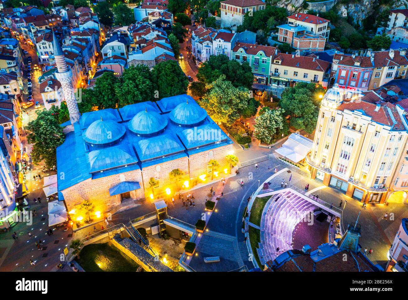Europe, Bulgaria, Plovdiv, aerial view of Dzhumaya Mosque Stock Photo ...