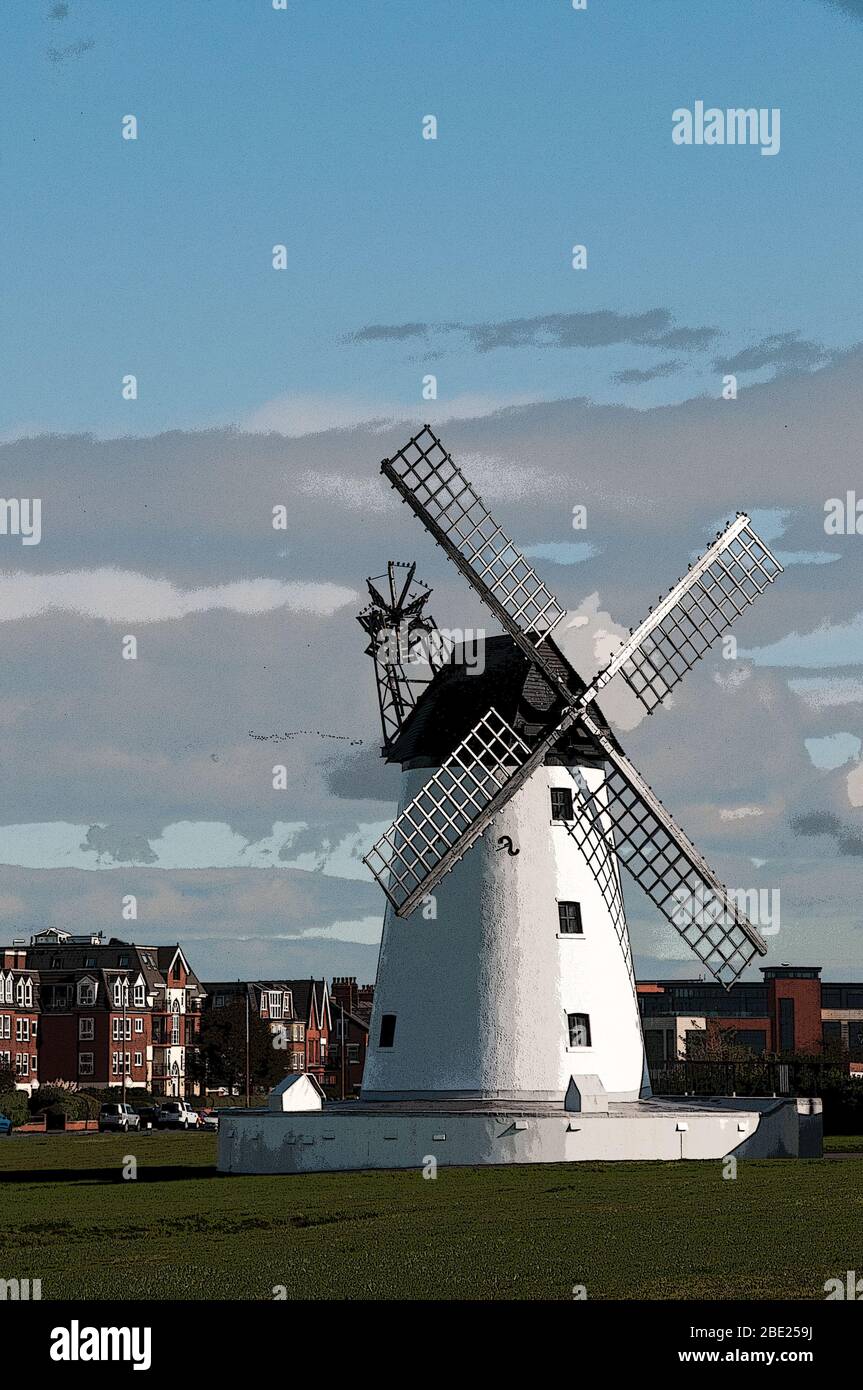 Around the UK - A poster effect added to the iconic Lytham Windmill on ...