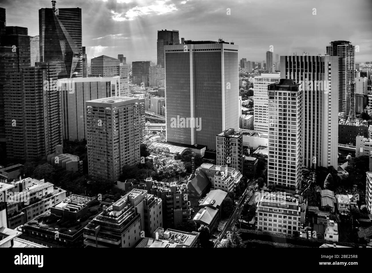 City aerial view tokio Black and White Stock Photos & Images - Alamy