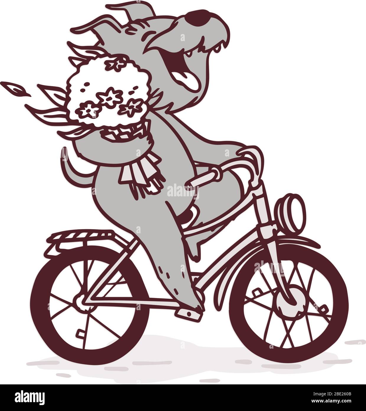 Dog Riding Bike Cartoon