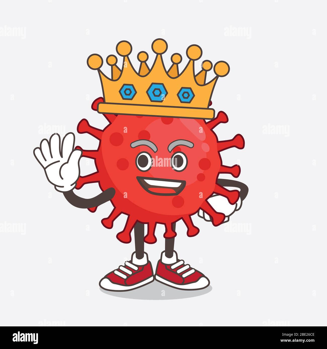 An illustration of Red Virus cartoon mascot character stylized of King ...