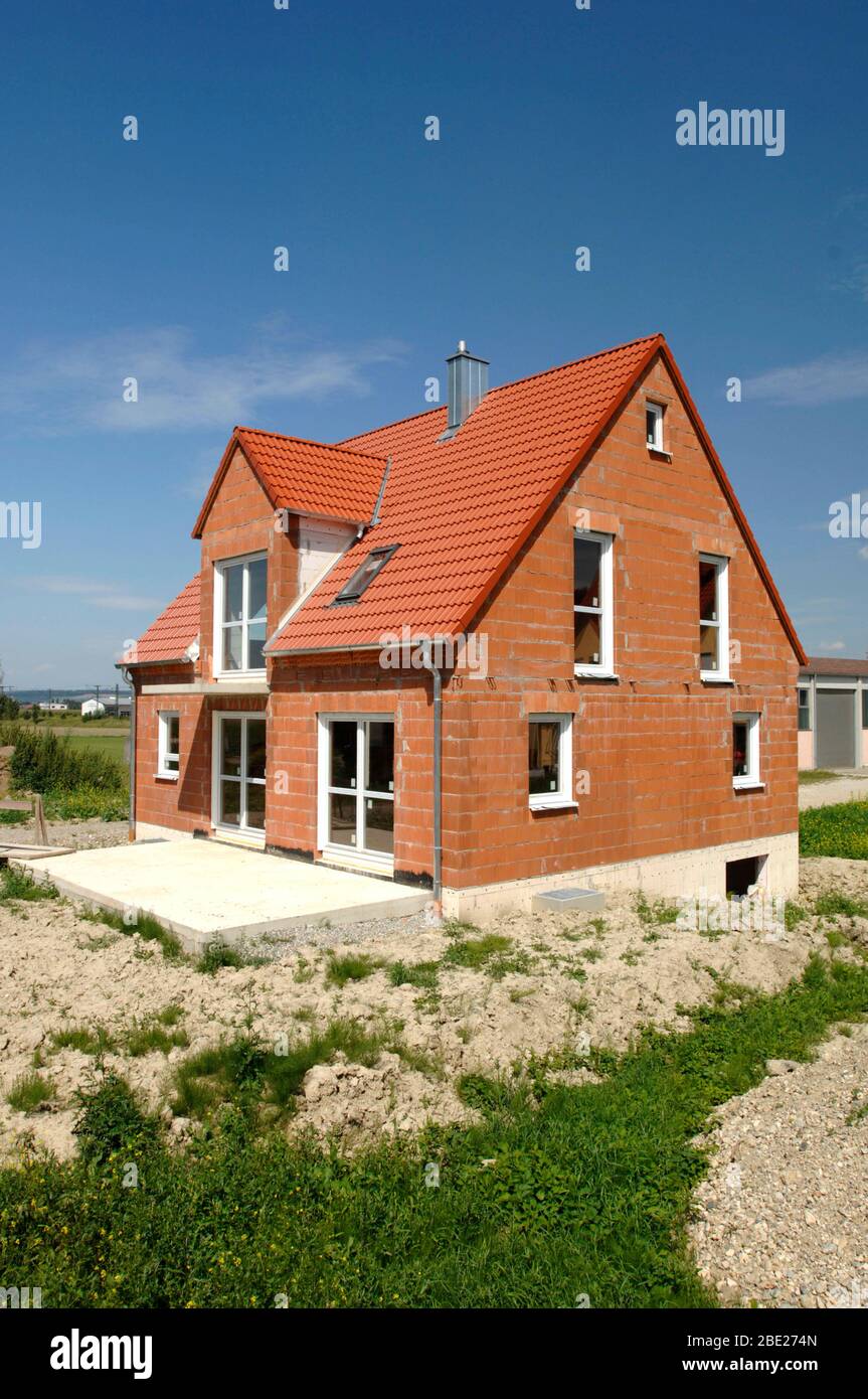 newly built house in construction Stock Photo - Alamy
