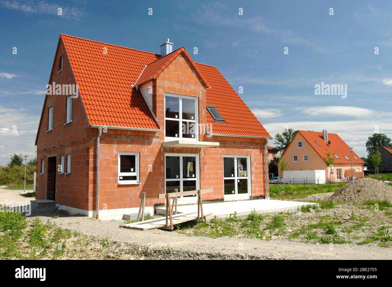 newly built house in construction Stock Photo - Alamy