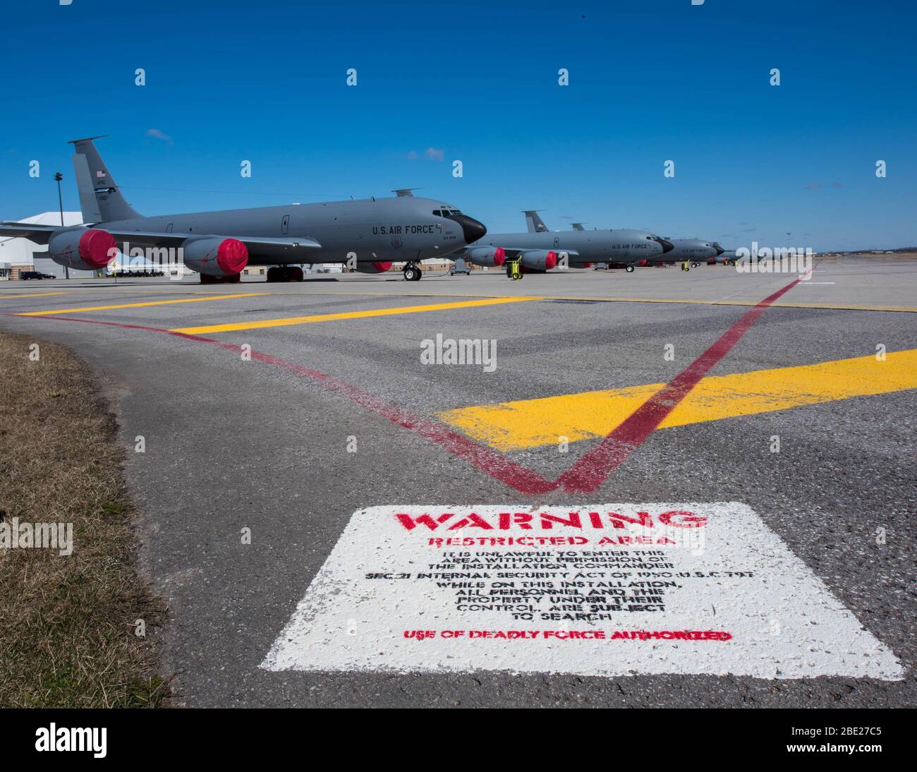 914th Air Refueling Wing KC-135s stand ready on the flight line at the Niagara Falls Air Reserve ...