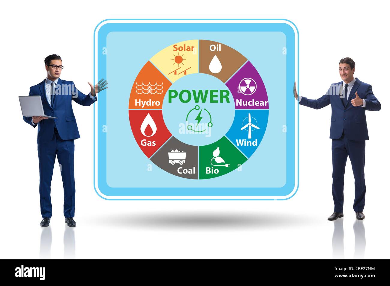 The energy mix concept with businessman Stock Photo - Alamy